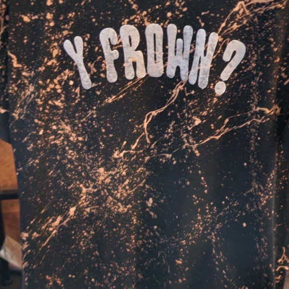 Gildan | Tops | Custom Bleached Screen Printed Y Frown Shirt | Poshmark